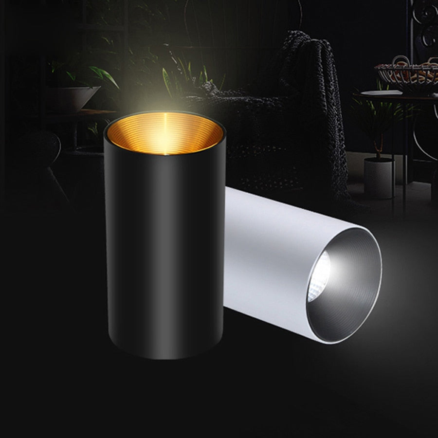 LED Downlights Surface Mounted Tube Ceiling Lamp 7W 12W COB Spotlight ...