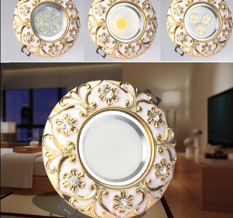 Luxury Diamond-Encrusted Gold Garland Led Downlights 3W 5W 7W For Hall ...