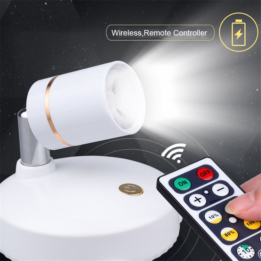 LED Downlight 2 Sets 3W Battery Powered Home Ceiling Spot Light & Remo ...