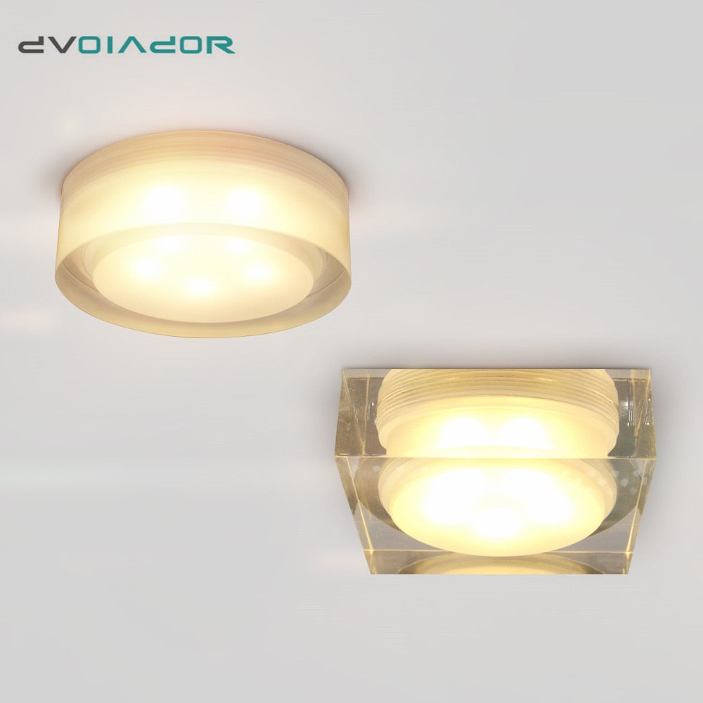 Led Recessed Downlight Round/Square Crystal Ceiling Led Lamp 1W 5W 10W ...