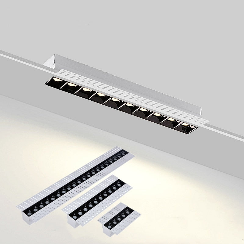 Frameless Recessed Led Magnetic Downlight Un visible Indoor Long Strip ...