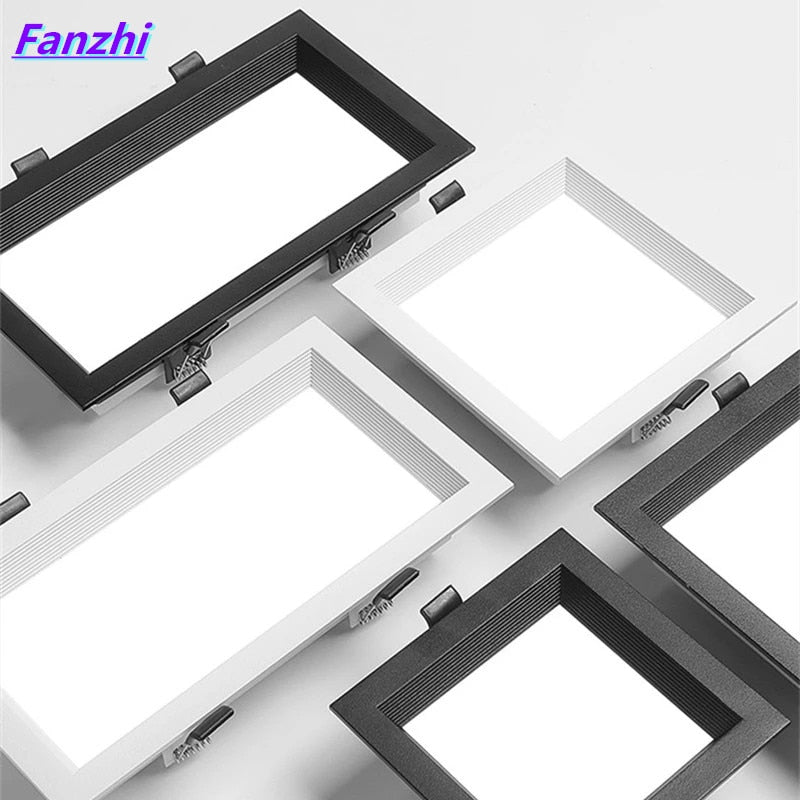 Square Downlight Embedded LED Ultra-thin Hole Light Ceiling Grille Bol ...