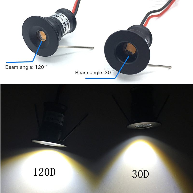 Small Spot Light 1W Mini LED Spotlight 12V Dimmable 15mm Cutout Recess ...