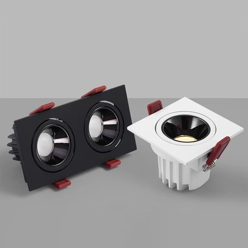Angle Adjustable Anti-glare Square LED COB Recessed Downlight 7W 9W 12 ...