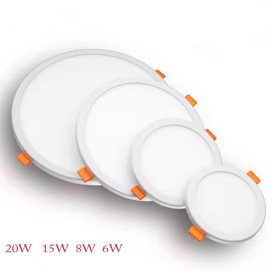 LED Panel Light 6W 8W 15W 20W Round Square Spot light AC85~265V ceilin ...