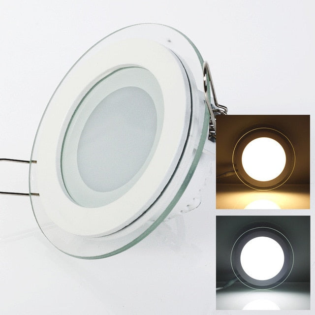 LED Panel Light Round Glass Panel Downlight 6W 9W 12W 18W Ceiling Rece ...
