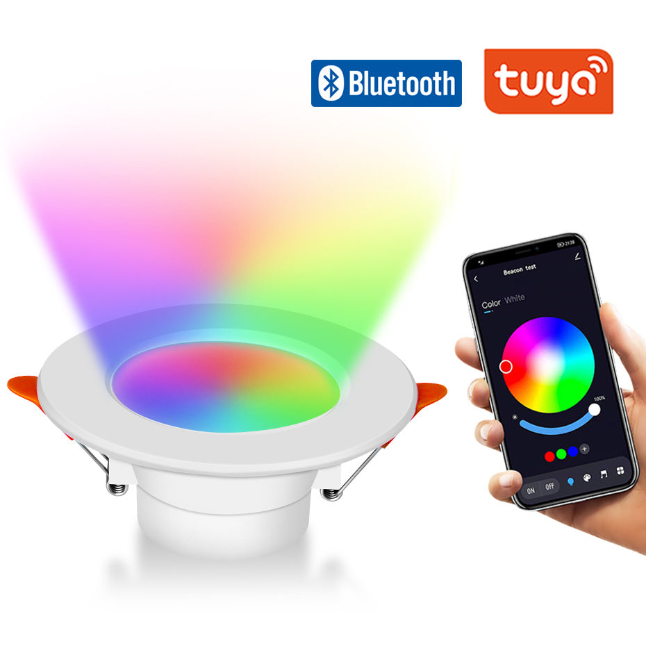 Tuya RGB LED Downlight Bluetooth Control Smart Spot Light AC85-265V Di ...