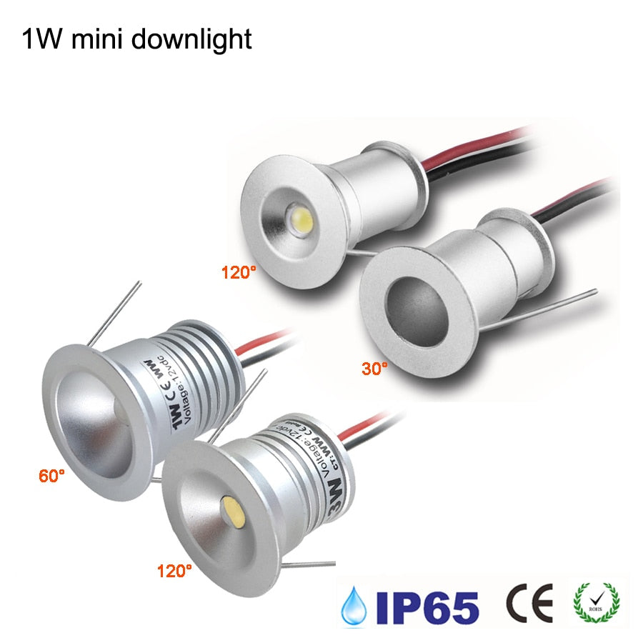 Mini LED Downlight 1W IP65 12V 15mm 25mm 30mm Outdoor Garden Bathroom ...