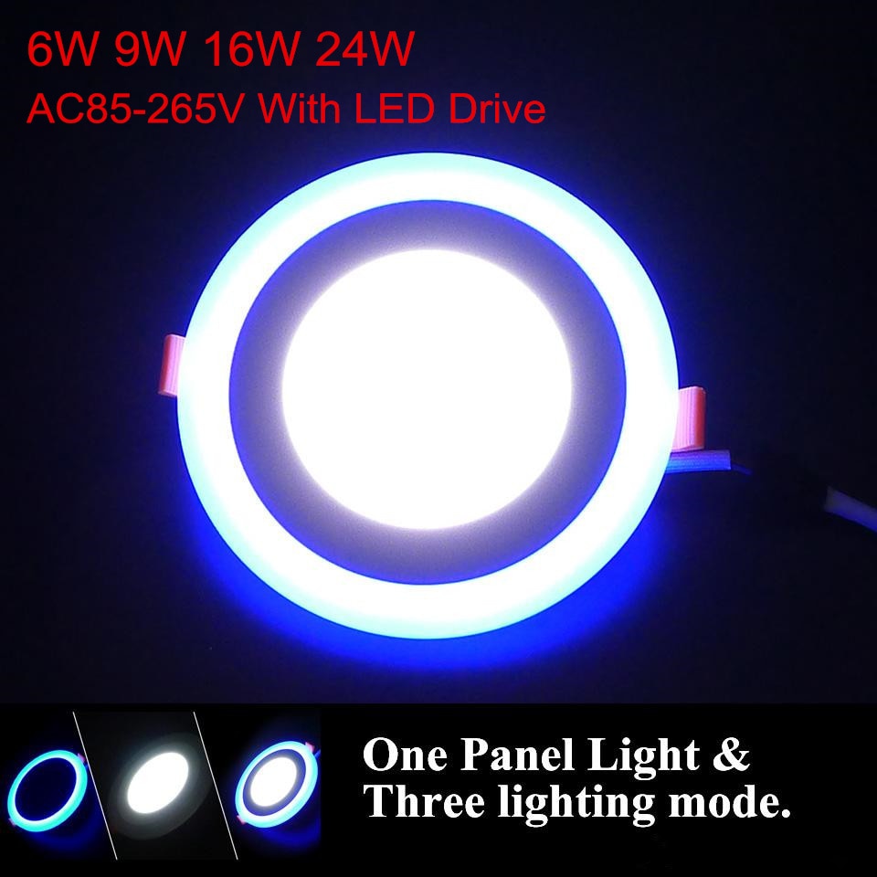 Double Color LED Panel Downlight 6W 9W 16W 24w 3 Model LED Lamp Panel ...